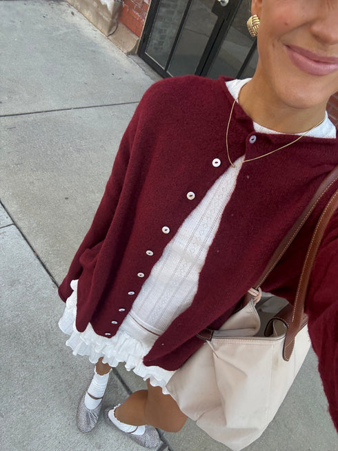 Coco Cutie Cardigan // Wine *RESTOCKED* – Coco McCall Shop