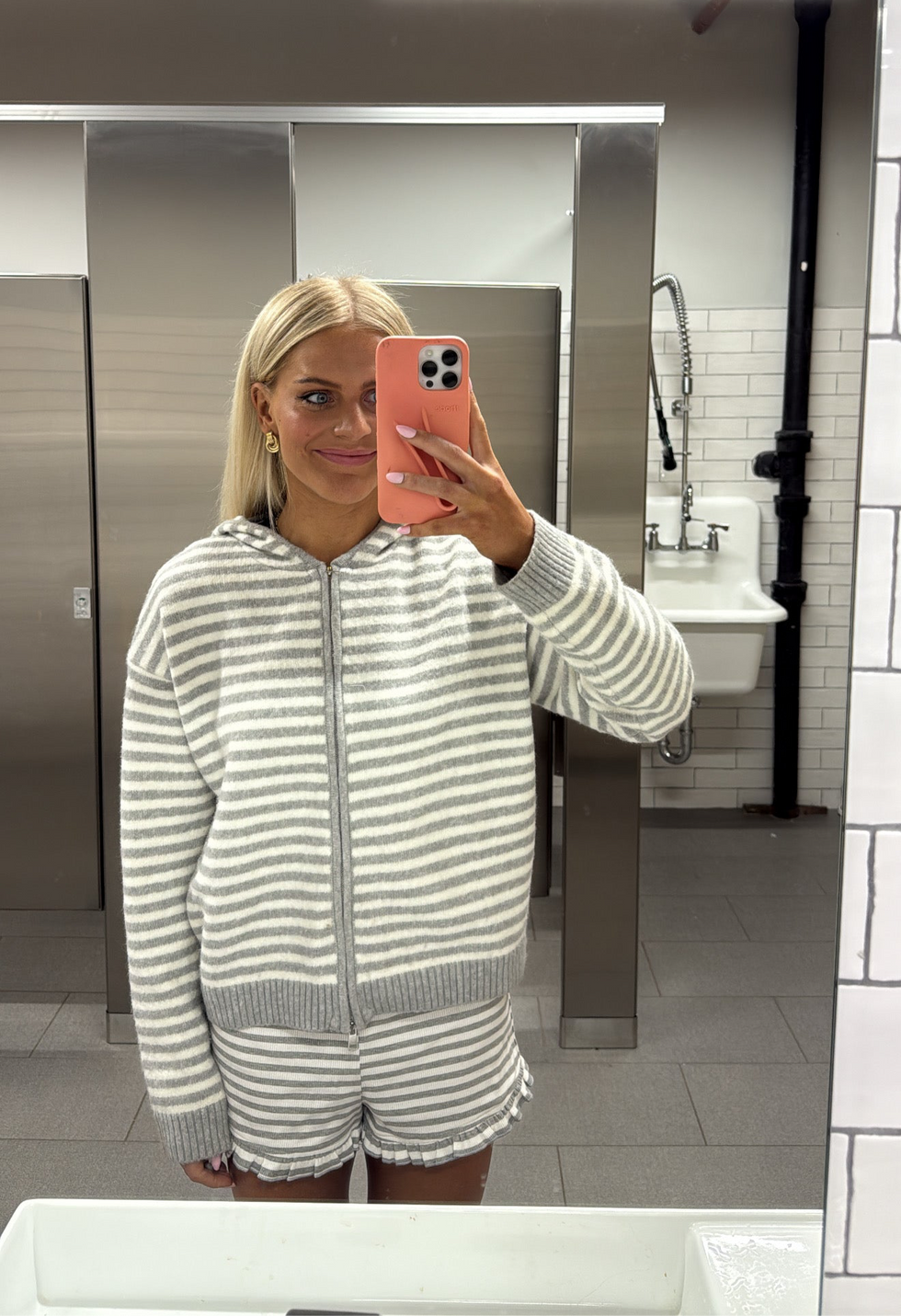 Club Cutie Zip-Up // Grey Stripe *RESTOCKED* – Coco McCall Shop