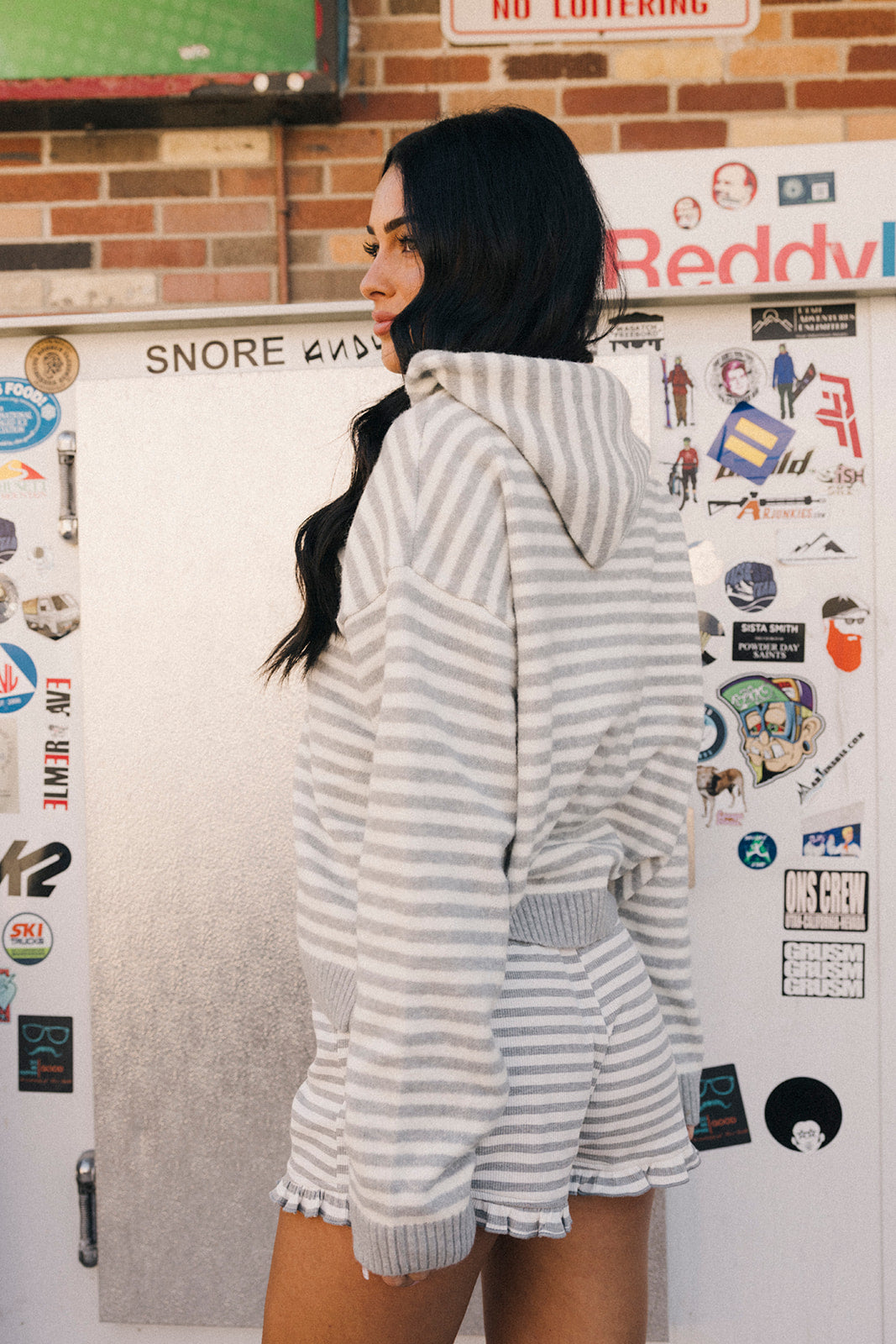 Club Cutie Zip-Up // Grey Stripe *RESTOCKED* – Coco McCall Shop