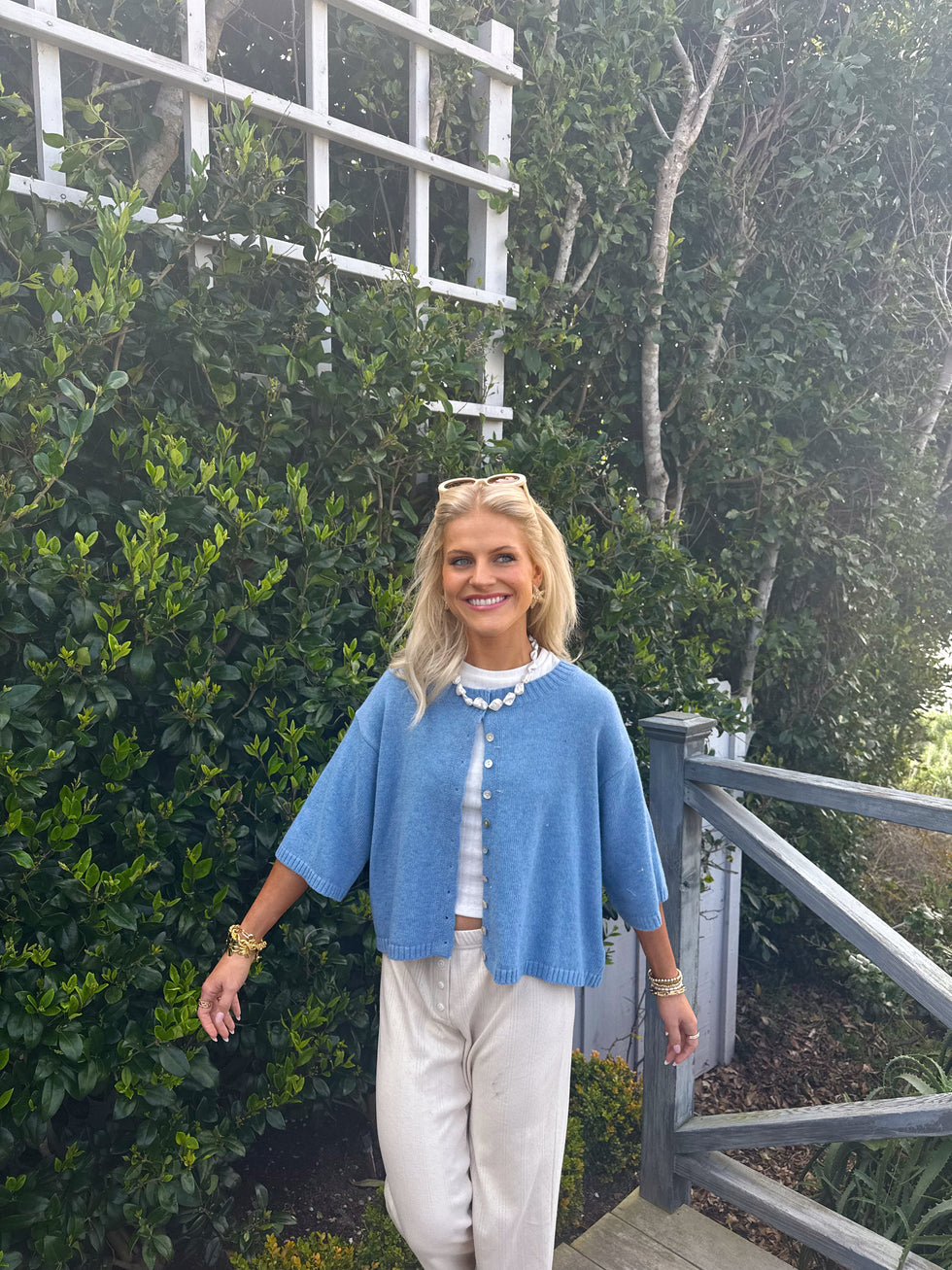 Coastal Cardigan // Ocean Blue – Coco McCall Shop