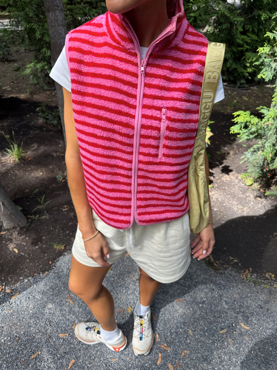 Camp Cutie Fleece Vest // Pink + Red – Coco McCall Shop