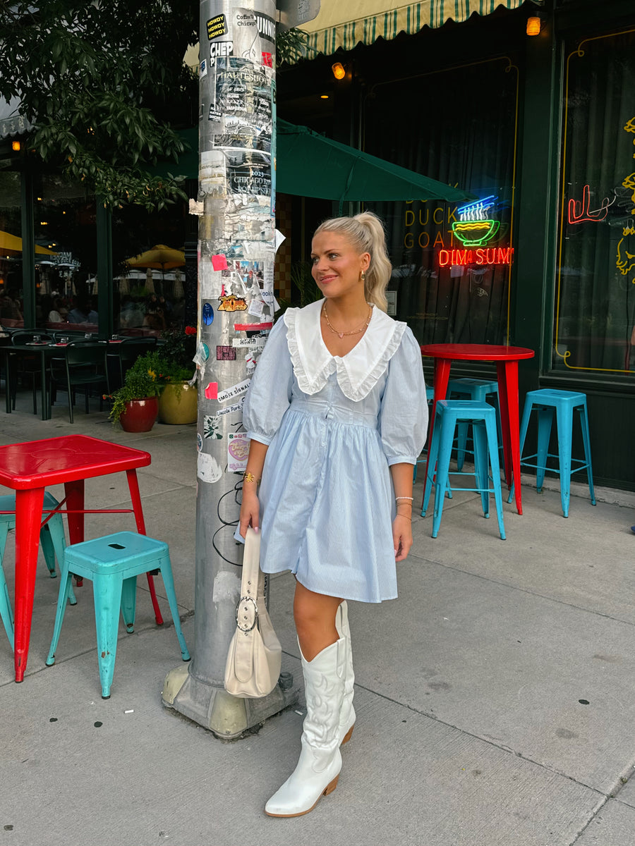 Cape Cod Dress// Blue Stripe – Coco McCall Shop
