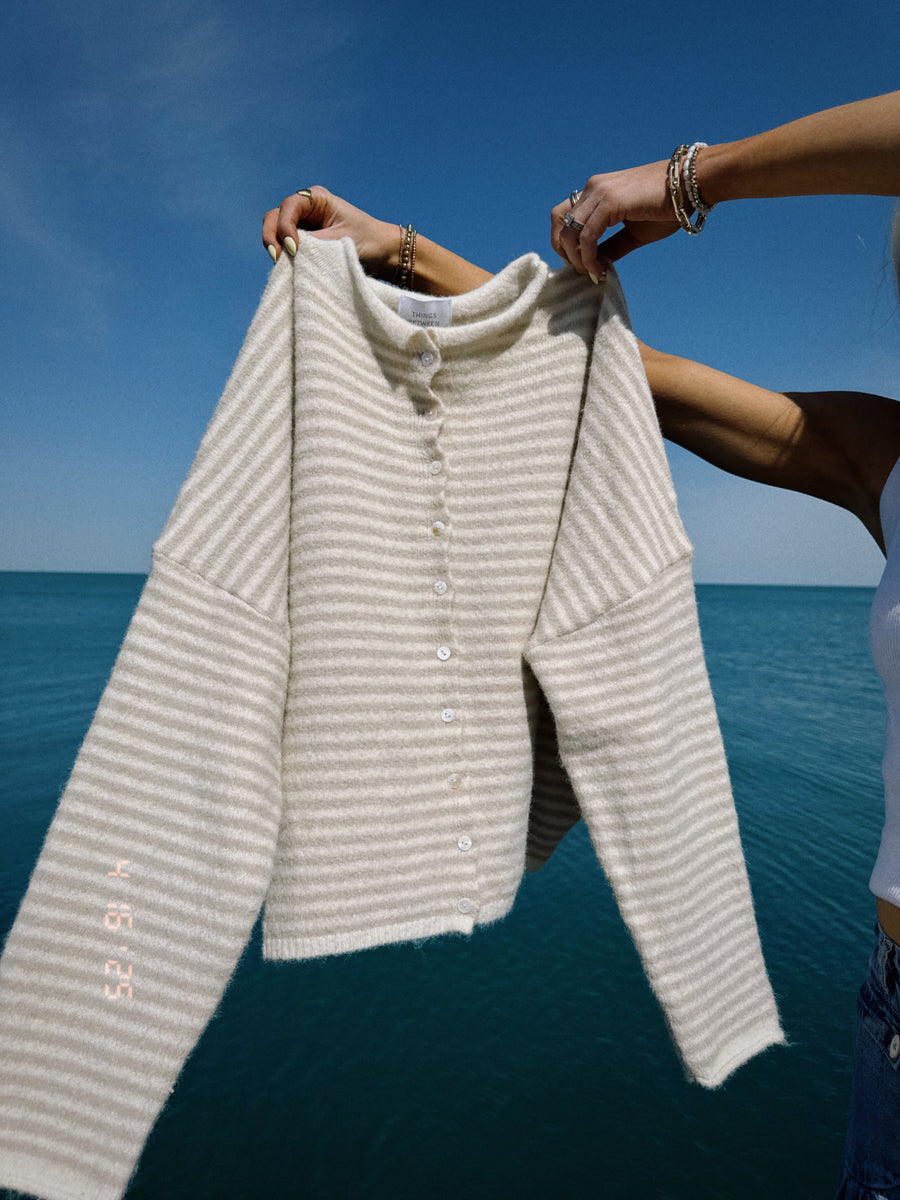 Coco Cutie Cardigan // Cream Stripe *PREORDER* – Coco McCall Shop